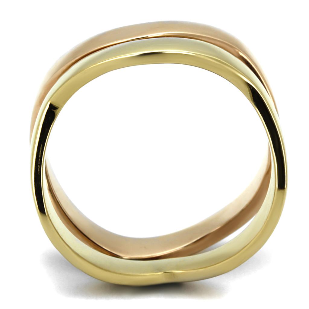 TK2265 - IP Gold & IP Rose Gold (Ion Plating) Stainless Steel Ring wit ...