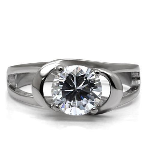 TK066 - High polished (no plating) Stainless Steel Ring with AAA Grade ...